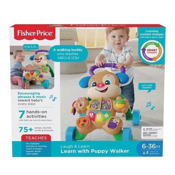 Andador para Bebê de Empurrar Musical Fisher-Price Aprender e Brincar ...