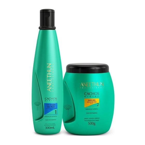 Aneethun Cachos Kit Co Wash 300ml + Máscara 500g - Kit de Tratamento ...