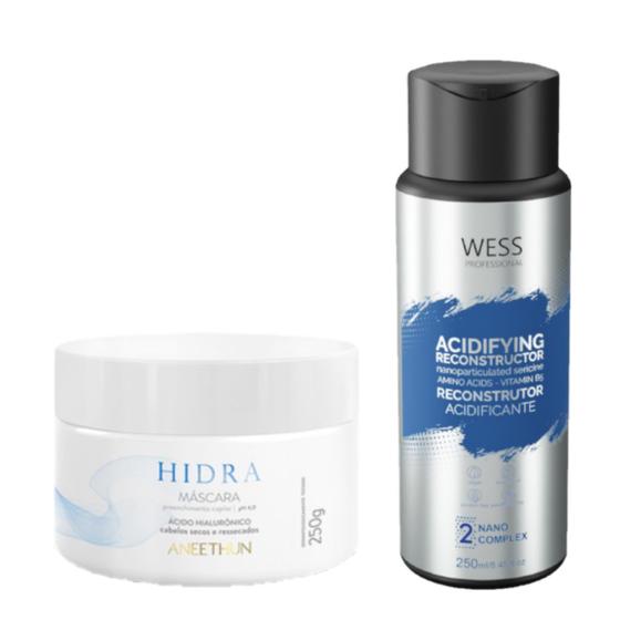 Aneethun Mask Capilar Hidra 250g + Wess Nano Passo 2 -250ml - ANEETHUN/WESS - Kit de Tratamento ...