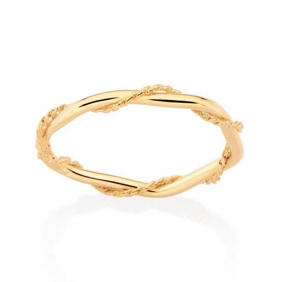 Anel banhado ouro 3x 24k 18k e 22k feminino rommanel skinny fino duplo ...