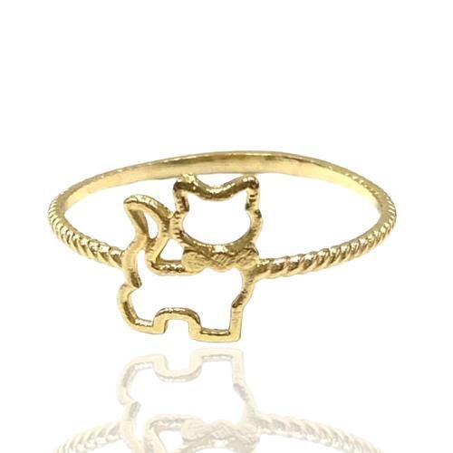 Anel de ouro 18k Gatinho Vazado - Elegancy Joias - Brinco - Magazine Luiza