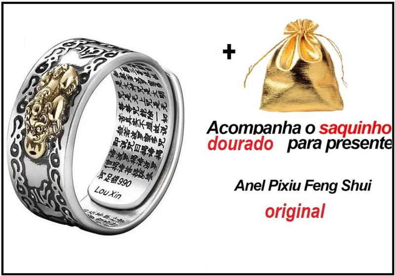 Anel Feng Shui Pixiu Atrai Riqueza em Abundância-AE05 - GDS I.E - Anel ...