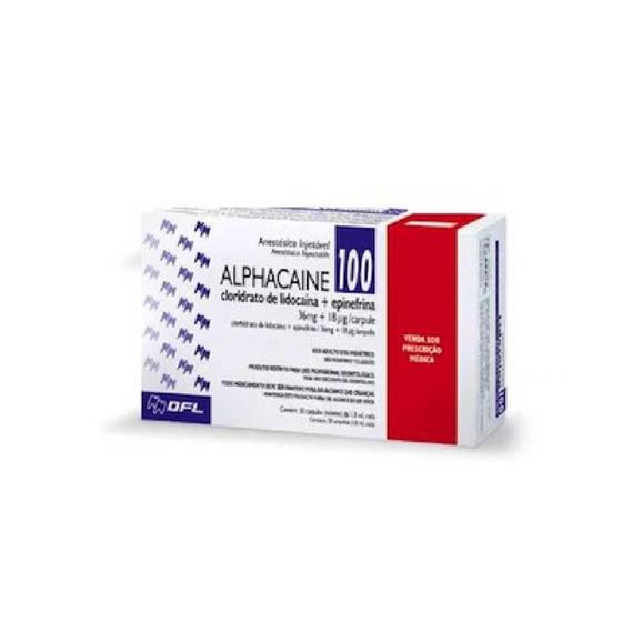 Anestésico Alphacaine 2 Lidocaína com Epinefrina 1:100.000 - Nova DFL ...