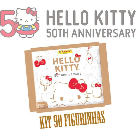Aniversário Hello Kitty 50 Anos Kit 90 Figurinhas Oficiais (18 ...
