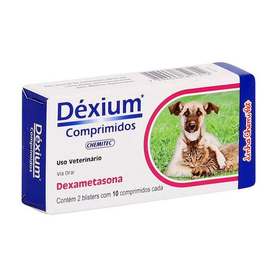 Anti-inflamatório Chemitec Déxium para Cães e Gatos 20 Comprimidos ...