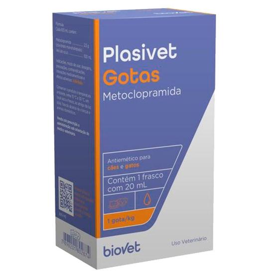 Antiemético Biovet Plasivet em Gotas - 20 mL - Antitóxico - Magazine Luiza