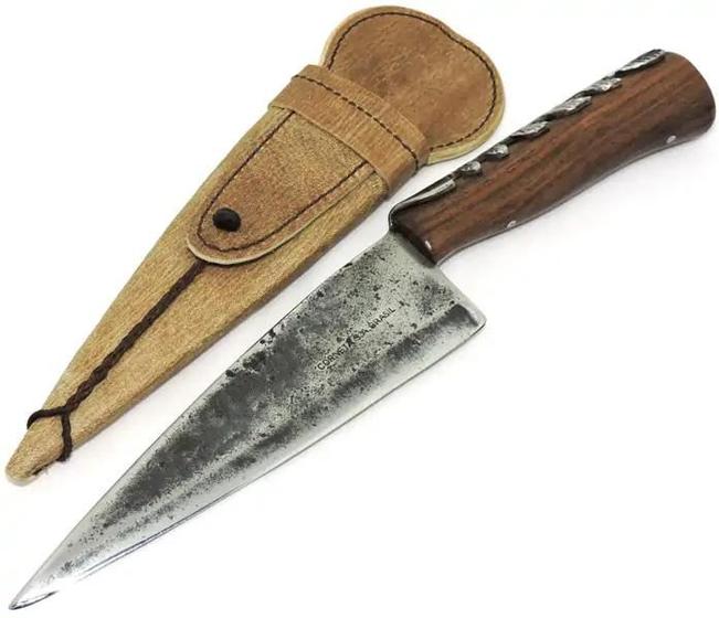 Antiga Faca Tesoura Esquila - Corneta c/ Bainha. - Faca para Churrasco ...