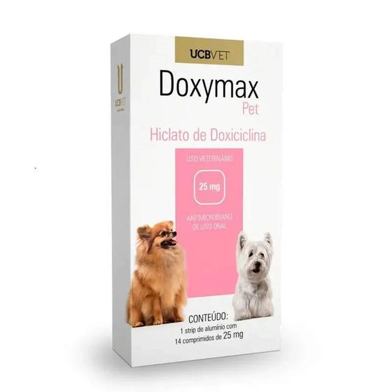 Antimicrobiano Doxymax Pet UCB 25 mg - 14 Comprimidos - UCB Vet ...