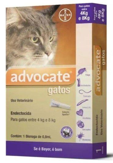 Antipulgas Advocate Para Gatos De 4kg Até 8kg - 1 Pipeta - ELANCO - Antipulga e Carrapaticida ...