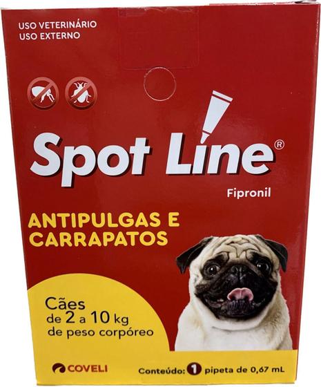 Antipulgas e Carrapatos Spot Line Cães de 2 a 10kg C/ 1 Pipeta - Coveli ...