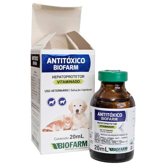 Antitoxico Cães Gatos Vomito Nausea Biofarm 20ml Injetavel - Antitóxico ...