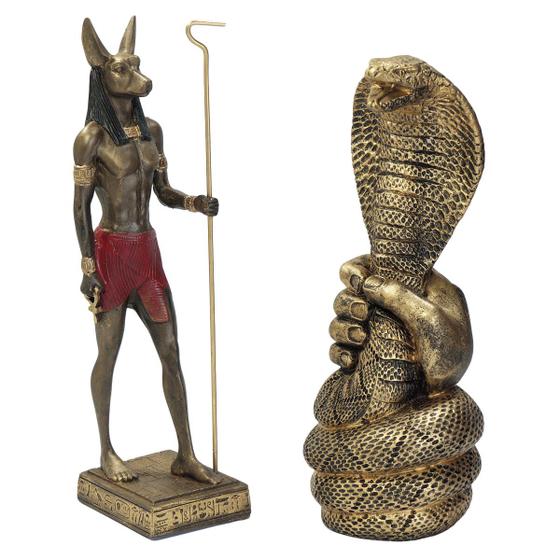 Anúbis Chakal Deus Egito Serpente Uraeus Egípcia Mão Resina - M3 ...