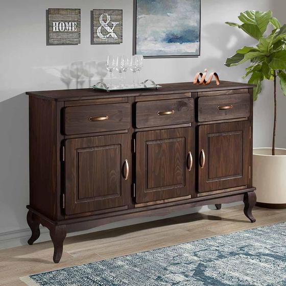 Aparador Buffet Rústico Madeira Maciça Imbuia 2003 Denk - DENK MÓVEIS ...