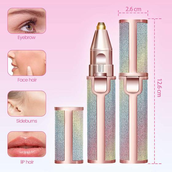 Aparador de sobrancelha elétrico 2 em 1, mini depilador de sobrancelha sem dor, removedor de ...