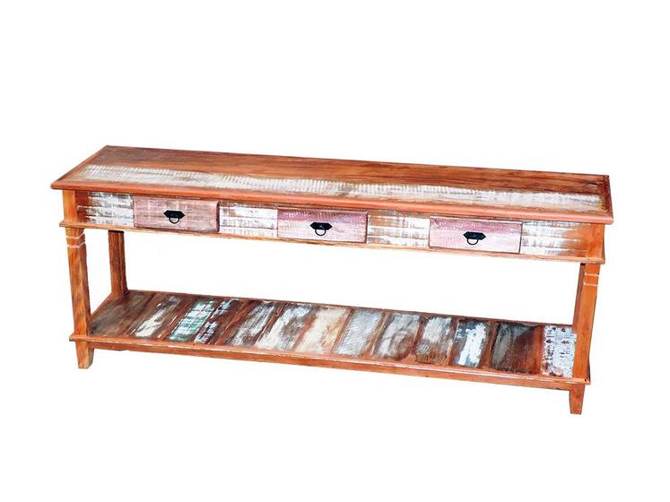 Aparador Rústico 2m 3 Gavetas 1 Prateleira em Madeira de Demolição ...