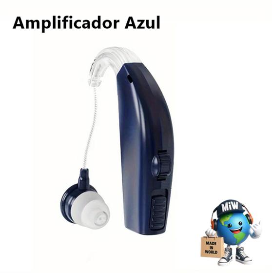 Aparelho Auditivo ***Azul*** Recarregável para Surdez Amplificador de ...