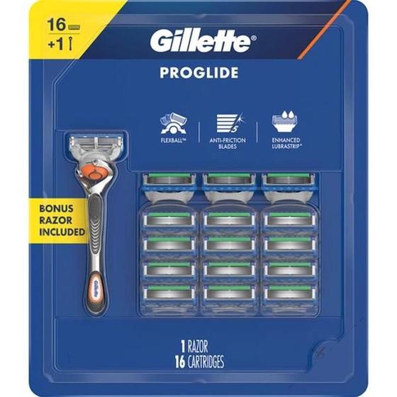 Aparelho Barbear Gillette Proglide 16 Cartuchos De Lâminas - Produtos ...