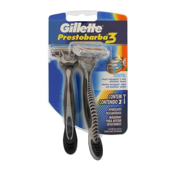 Aparelho de Barbear Gillette Prestobarba 3 Lâminas Masculino Com 2 ...