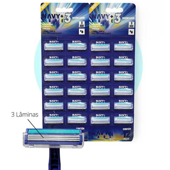 Aparelho de barbear navy uso manual 3 laminas - cartela 24un - NAVY ...