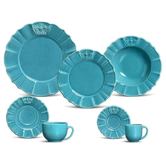Aparelho de jantar azul windsor poppy 42 peças - Porto brasil ...