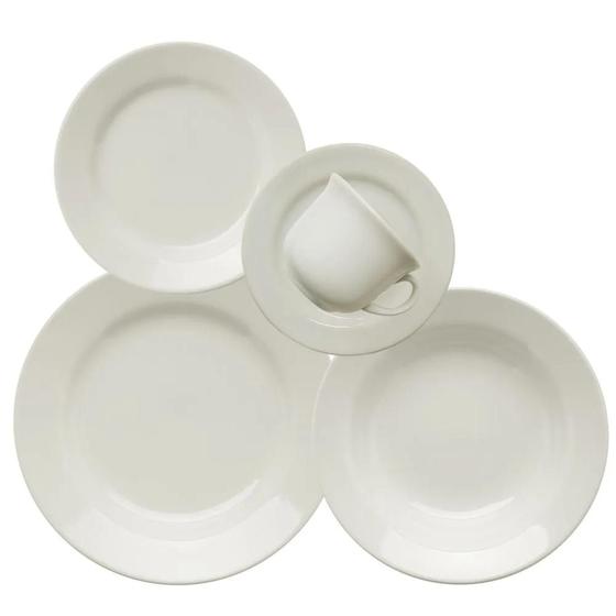 Aparelho de Jantar de Porcelana Branco 20 Peças DONNA BIONA - Aparelho ...