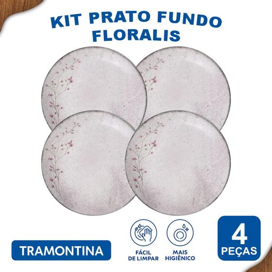 Aparelho de Jantar Floralis Tramontina Jogo de Pratos Rasos, Fundos e ...