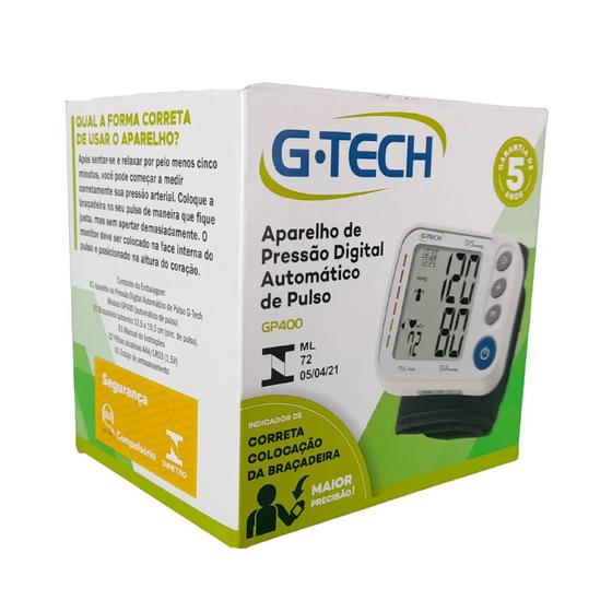 Aparelho De Pressão Digital Pulso Arterial GP400 G Tech - GTech ...