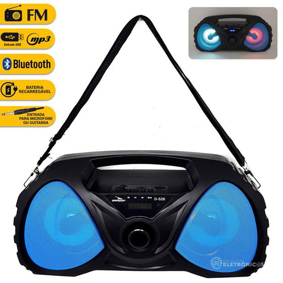 Aparelho De Som 20w Bluetooth 5.0 Super Potente DS26AZ - Grasep - Caixa ...