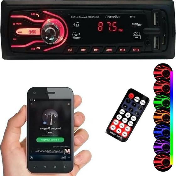 Aparelho De Som Carro Automotivo 2 Usb Bluetooth Pendrive Sd Rádio - First Option - Som ...