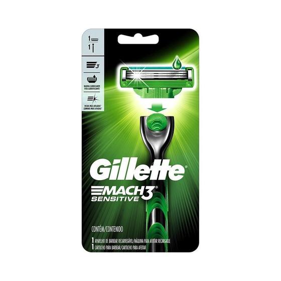Aparelho Gillette Mach3 Sensitive - Embalagem c/ 6 unidades - Gillette ...