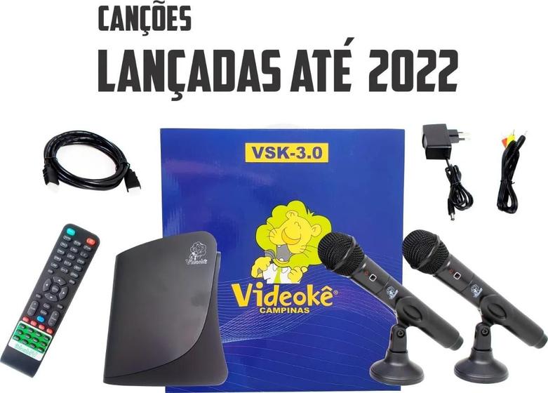 Aparelho Karaokê Videokê Vsk3.0 C/12.002 Canções Na Memoria - Dvd e Blu ...