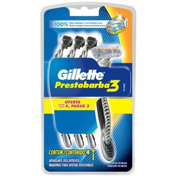 Aparelho Prestobarba 3 Gillette Masculino - Produtos de Higiene Pessoal ...