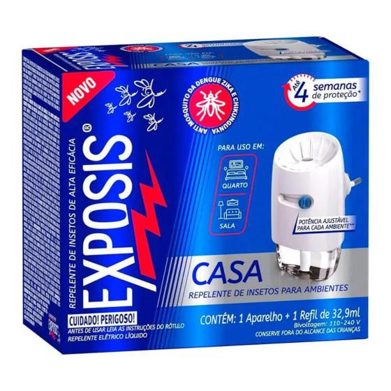 Aparelho + Refil Repelente Líquido Elétrico Exposis 32,9ml - Repelente ...