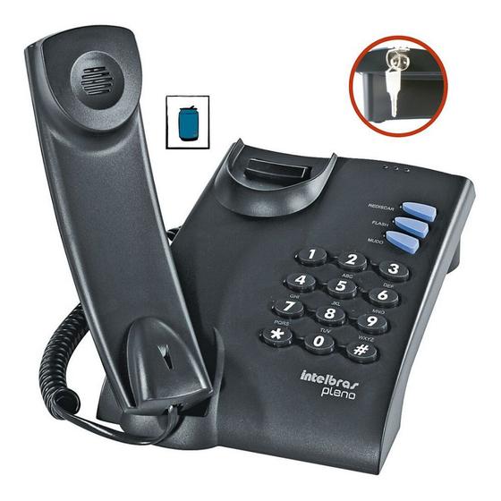 Aparelho telefone Fixo 2 tipos toque, Flash Rediscar e Mudo ...