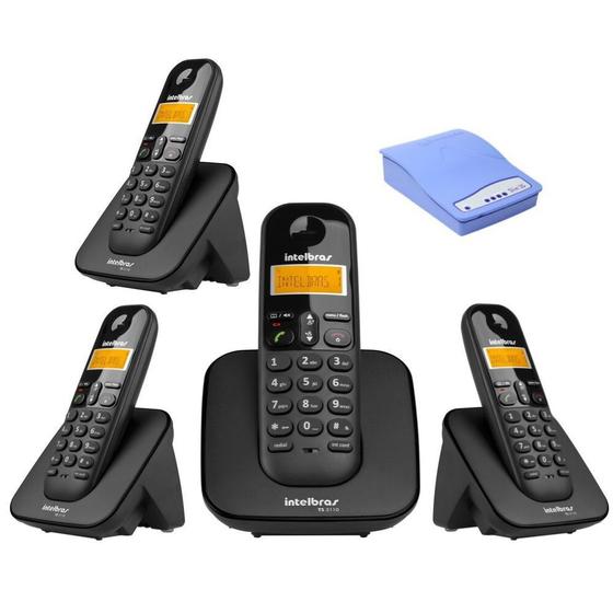 Aparelho Telefone Fixo Sem Fio Com Bina e 3 Ramal TS 3110 Intelbras com ...