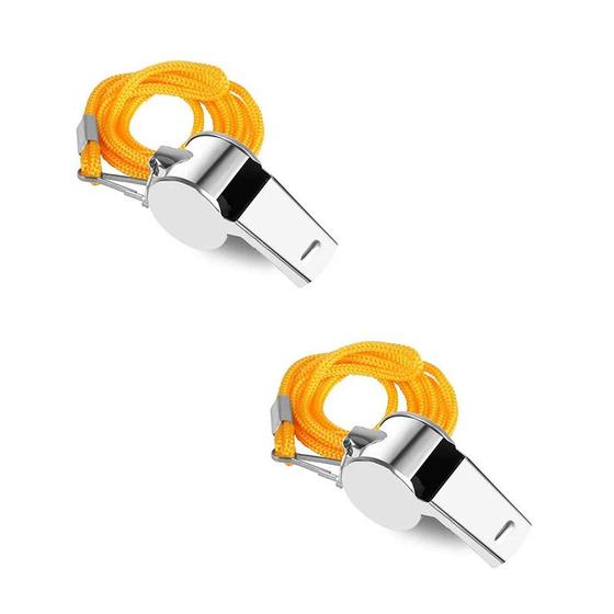 Apito de Metal Profissional com Cordão Esportes 2 unidades - Art Sport ...