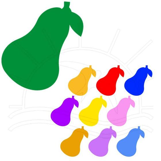 Aplicação em EVA Média Pêra - 10 unid - Kreateva - Apliques e Painéis ...