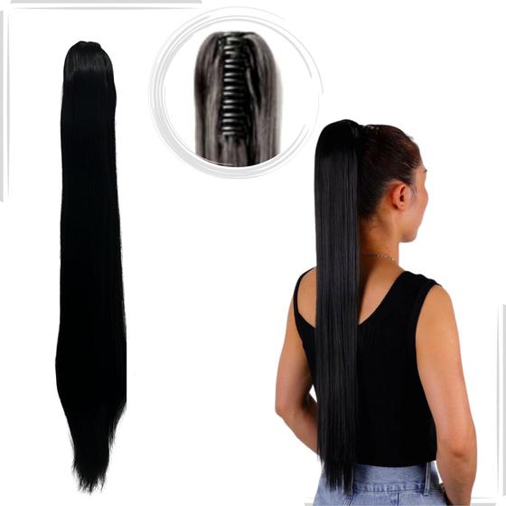 Aplique Cabelo Rabo de Cavalo Liso e Ondulado 200G 55CM - Weng ...