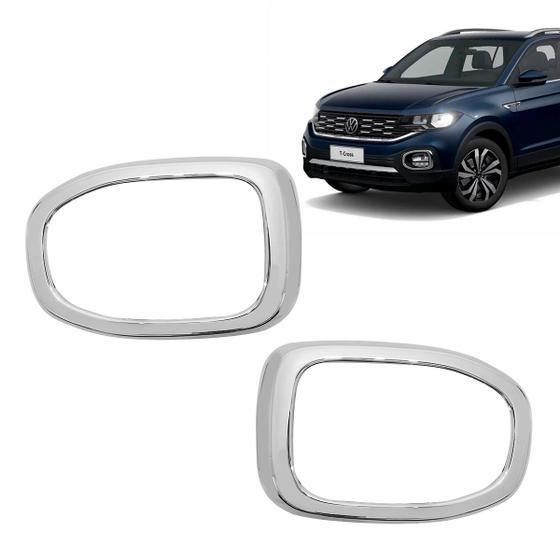 Aplique Cromado do farol de milha T-Cross - Carliza - Moldura do Farol ...