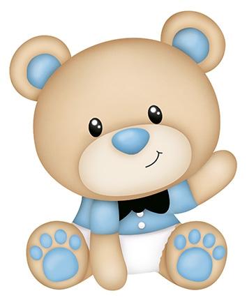 Aplique Decoupage Ursinho Azul APM8-886 em Papel e MDF 8cm Litoarte ...