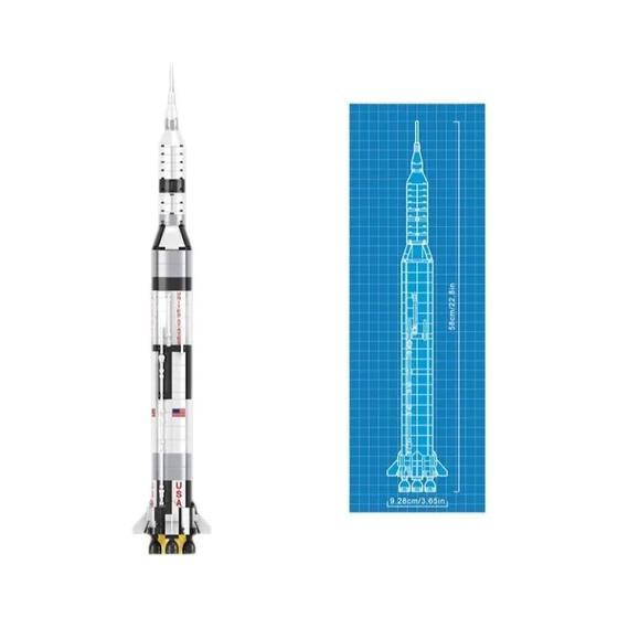 Apollo Saturn V Rocket Building Blocks Kit 602PCS 59cm STEM Kid Toys ...