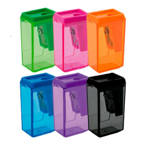 Apontador Com Deposito Coletor Retangular Lixeira Escolar 4cm - Darujo ...