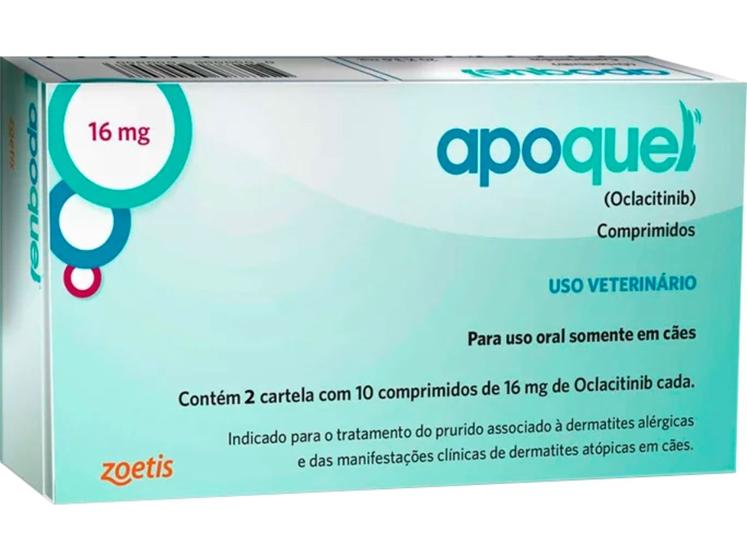 Apoquel 16mg 20 Comprimidos - Zoetis - Dermatológico Pet - Magazine Luiza