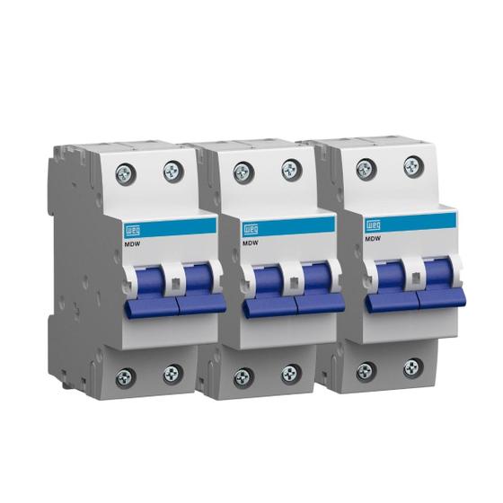 Aproveite: Kit com 3 Minidisjuntores Weg Bipolar MDW-C63-2 63A Curva C para Seus Circuitos ...