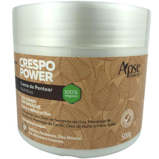 Apse Creme de Pentear Nutritivo Crespo Power 500g Vegano Uso Diário Sem ...