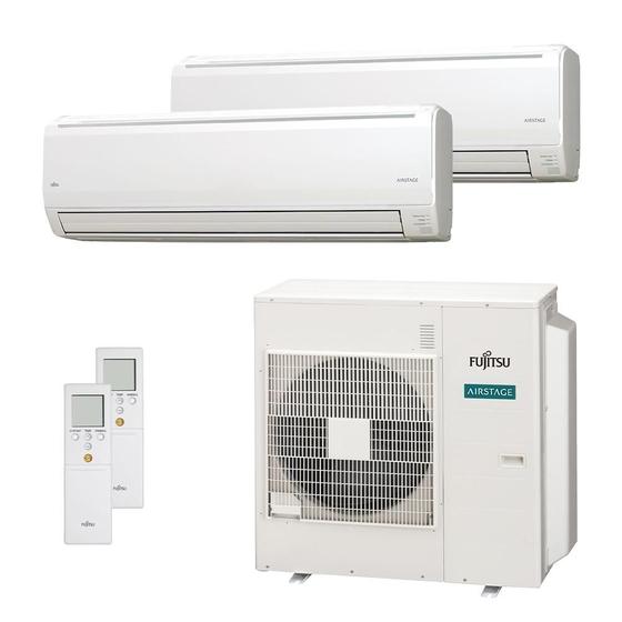 Ar-Condicionado Multi Split Inverter 45000 BTUs Fujitsu Quente e Frio (2 Evap. HW 24000) 220V ...
