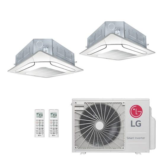 Ar-Condicionado Multi Split Inverter LG 18.000 BTUs (2x Evap Cassete 4 Vias 12.000) Quente/Frio ...