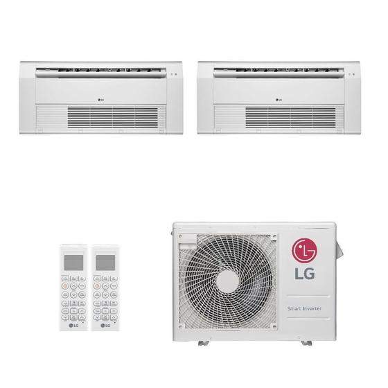 Ar-Condicionado Multi Split Inverter LG 24.000 BTUs (2x Evap Cassete 1 Via 18.000) Quente/Frio ...