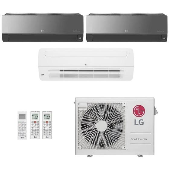Ar-Condicionado Multi Split Inverter LG 24.000 BTUs (2x Evap HW Artcool 9.000 + 1x Evap Cassete ...