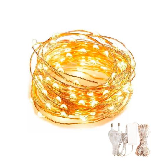 Arame Led Fio De Fada Cordão Luz 5M 200 Leds Tomada Bivolt - Klizz ...